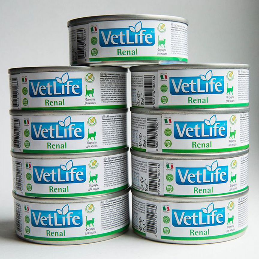 Влажный лечебный корм для кошек VetLife Renal 85г
